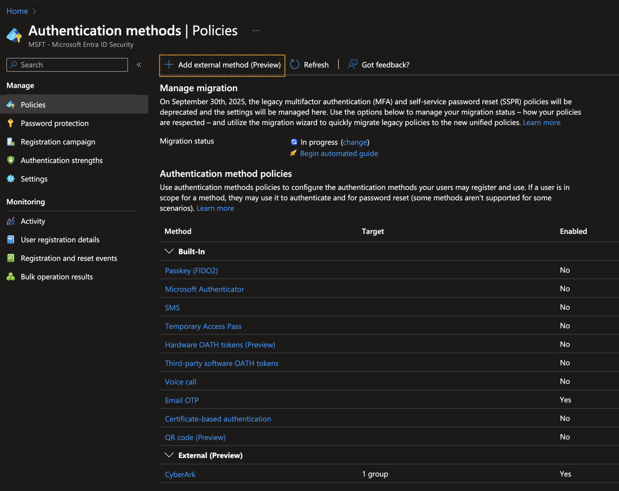 Adding CyberArk Identity as an External Authentication method in Entra ...